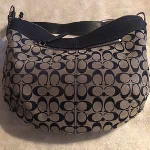 Coach | Bags | Coach Navy Blue Signature Jacquard Handbag | Poshmark